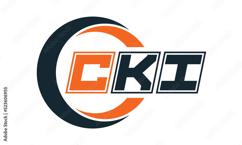 CKI three-letter circle logo design. custom font logo vector template ...