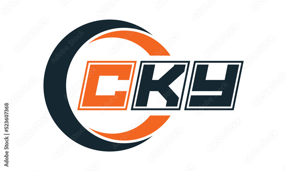 CKY three-letter circle logo design. custom font logo vector template ...