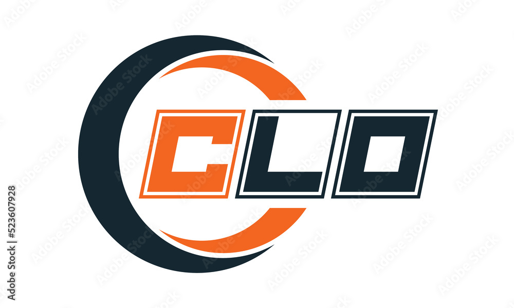CLO three-letter circle logo design. custom font logo vector template ...