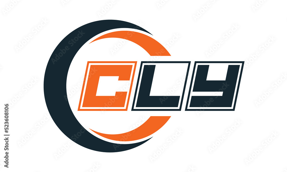 CLY three-letter circle logo design. custom font logo vector template ...