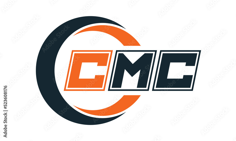 CMC three-letter circle logo design. custom font logo vector template ...