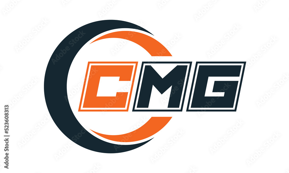 Vetor de CMG three-letter circle logo design. custom font logo vector ...