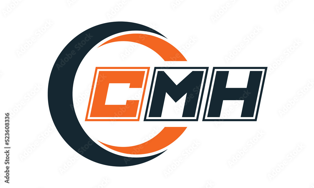 CMH three-letter circle logo design. custom font logo vector template ...