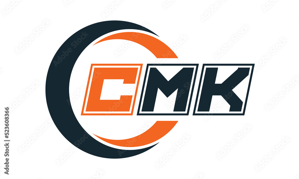 CMK three-letter circle logo design. custom font logo vector template ...
