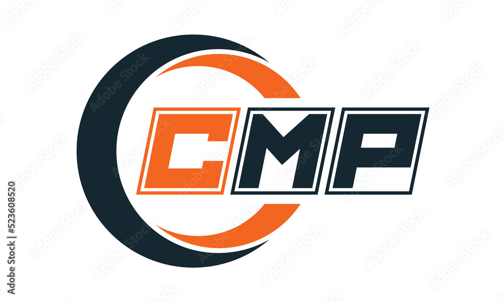 CMP three-letter circle logo design. custom font logo vector template ...