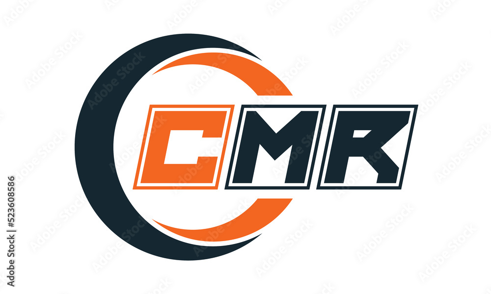 CMR three-letter circle logo design. custom font logo vector template ...