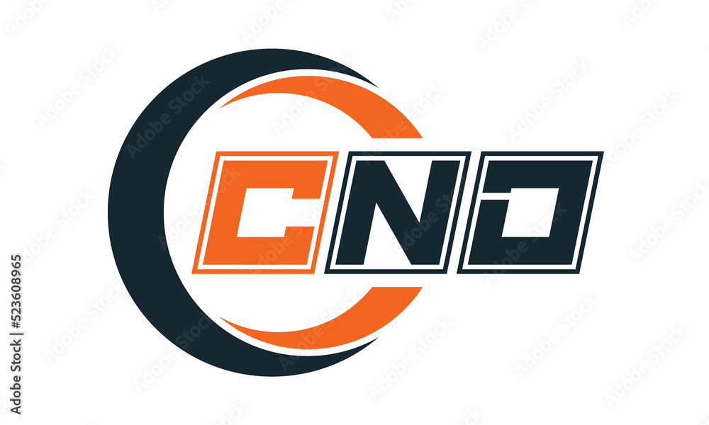 CND three-letter circle logo design. custom font logo vector template ...