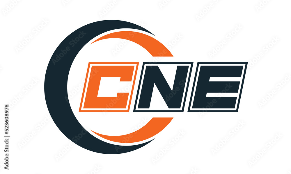 CNE three-letter circle logo design. custom font logo vector template ...