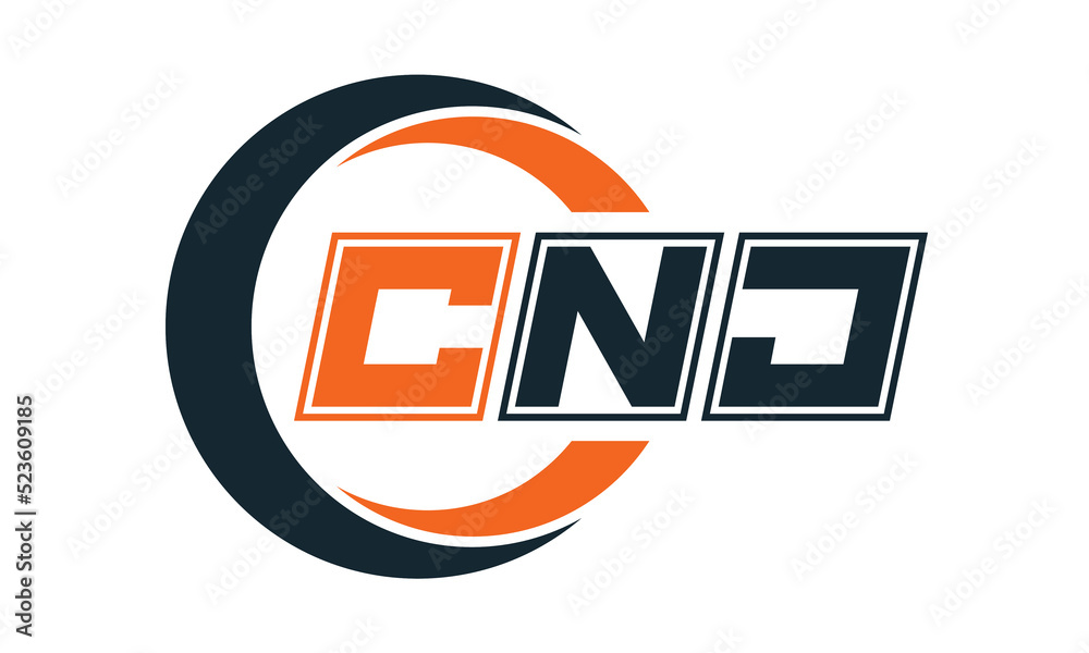 CNJ three-letter circle logo design. custom font logo vector template ...