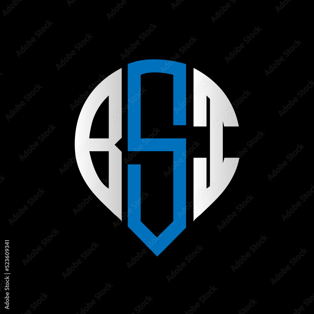 BSI logo monogram isolated on circle element design template, BSI ...