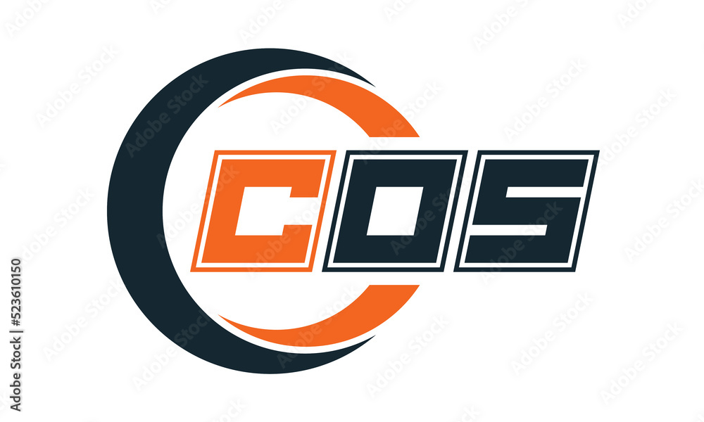 Grafika wektorowa Stock: COS three-letter circle logo design. custom ...
