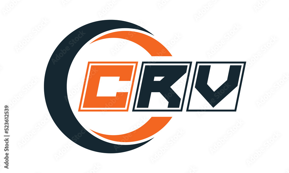CRV three-letter circle logo design. custom font logo vector template ...