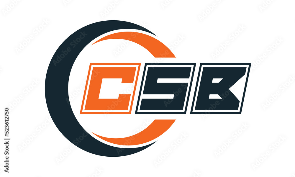 CSB three-letter circle logo design. custom font logo vector template ...