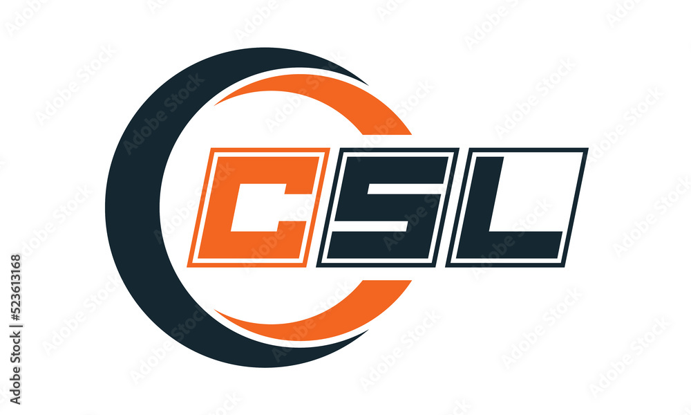 CSL three-letter circle logo design. custom font logo vector template ...