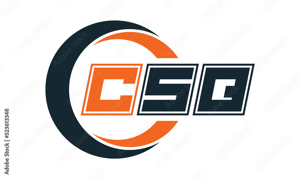 Vektorová grafika „CSQ three-letter circle logo design. custom font ...