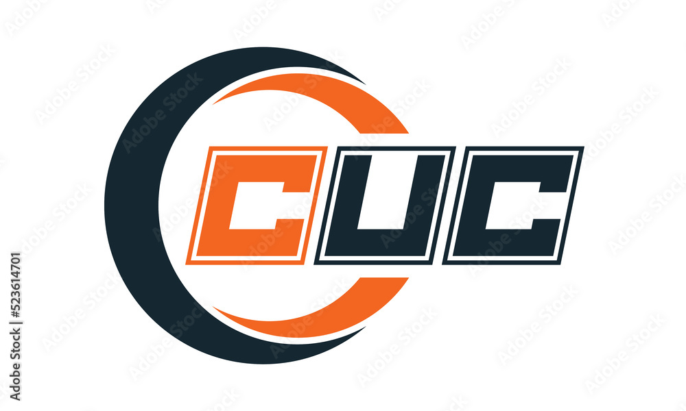 CUC three-letter circle logo design. custom font logo vector template ...