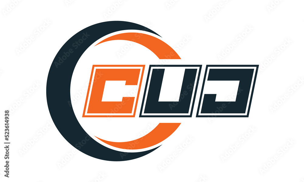 CUJ three-letter circle logo design. custom font logo vector template ...