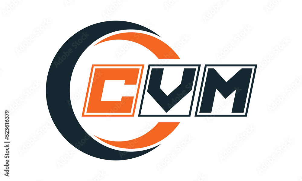CVM three-letter circle logo design. custom font logo vector template ...