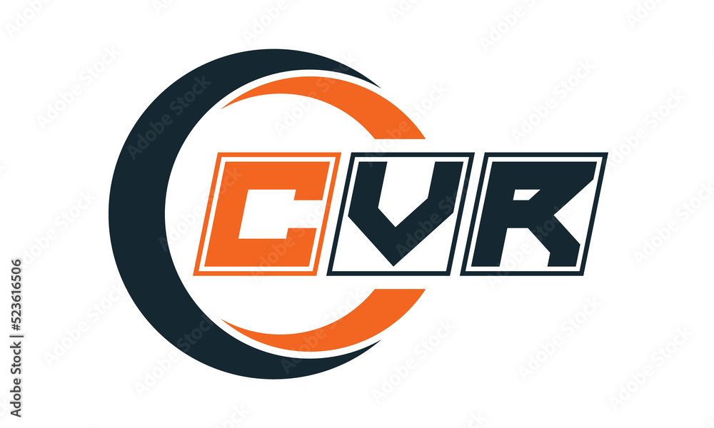 CVR three-letter circle logo design. custom font logo vector template ...