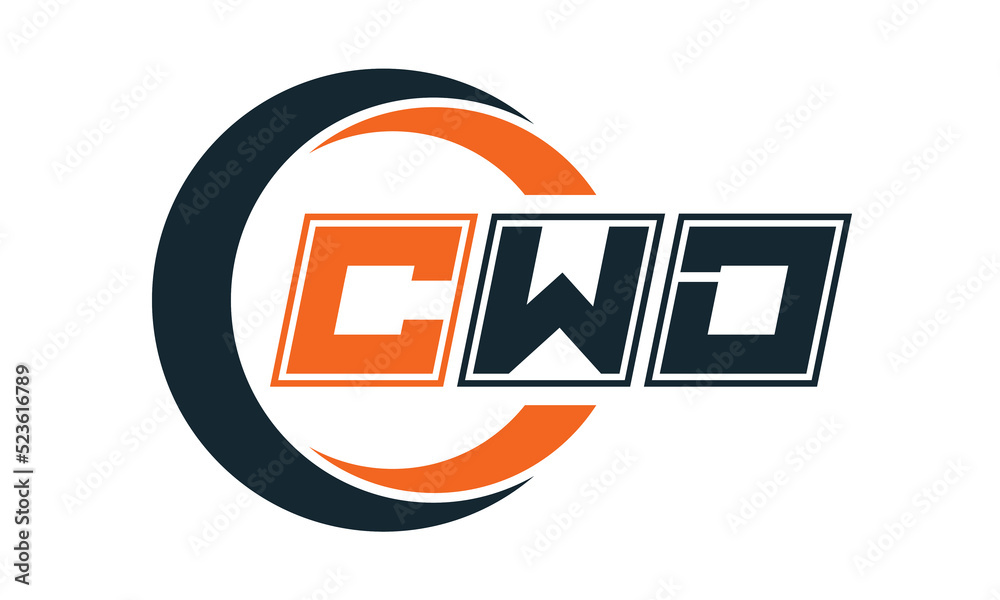 CWD three-letter circle logo design. custom font logo vector template ...