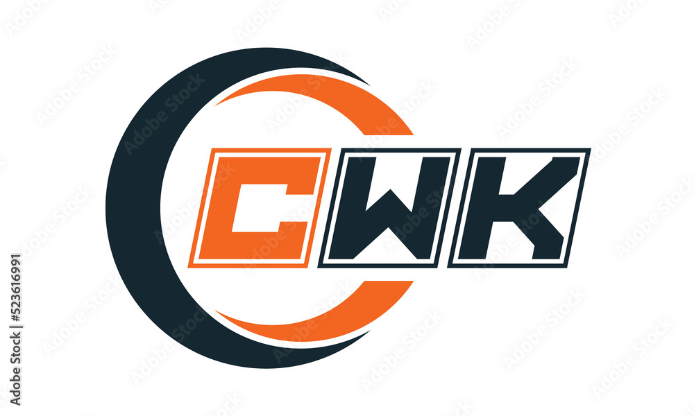 Grafika wektorowa Stock: CWK three-letter circle logo design. custom ...
