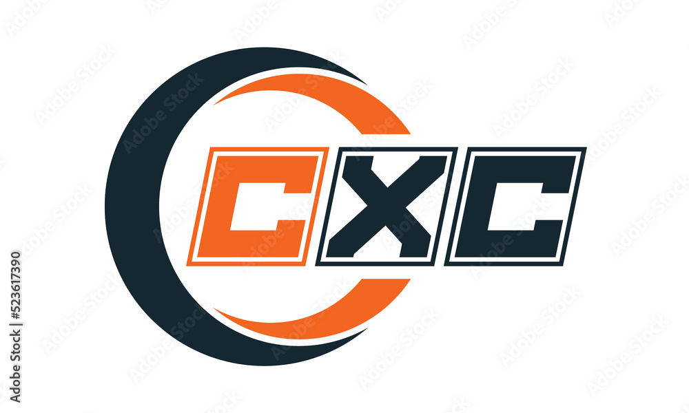 Vetor do Stock: CXC three-letter circle logo design. custom font logo ...