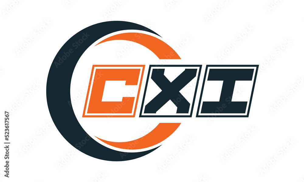 CXI three-letter circle logo design. custom font logo vector template ...