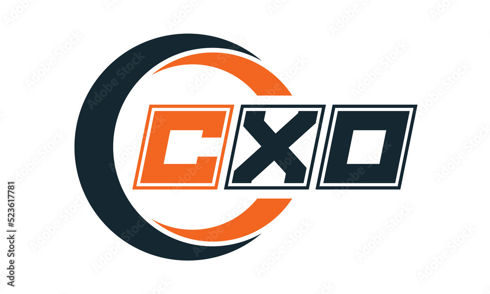 CXO three-letter circle logo design. custom font logo vector template ...