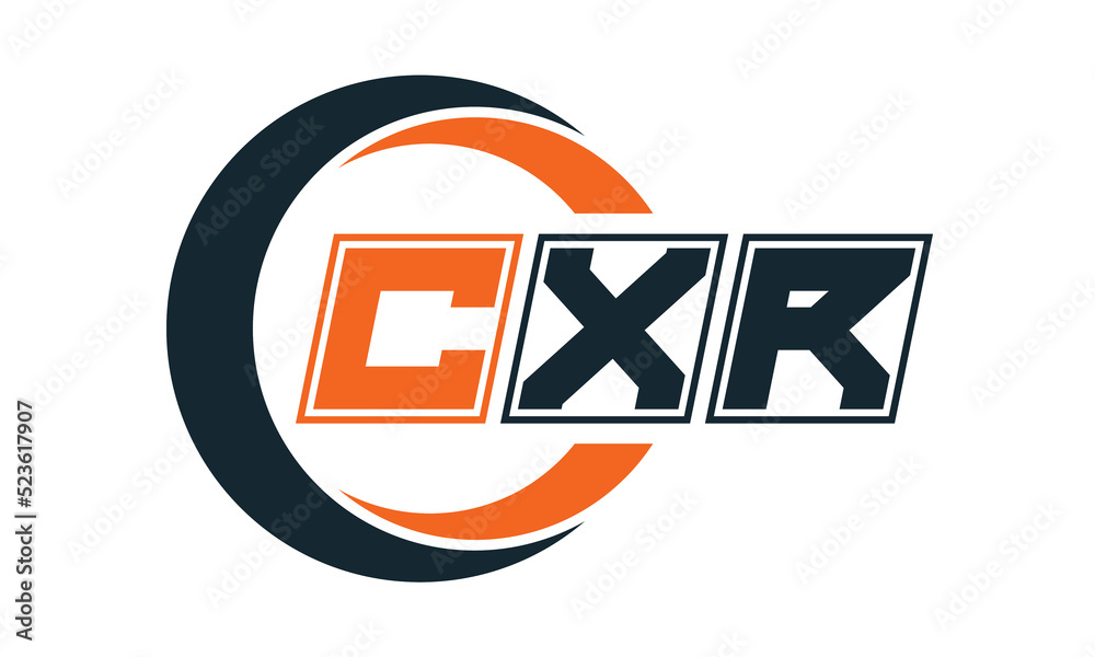 CXR three-letter circle logo design. custom font logo vector template ...