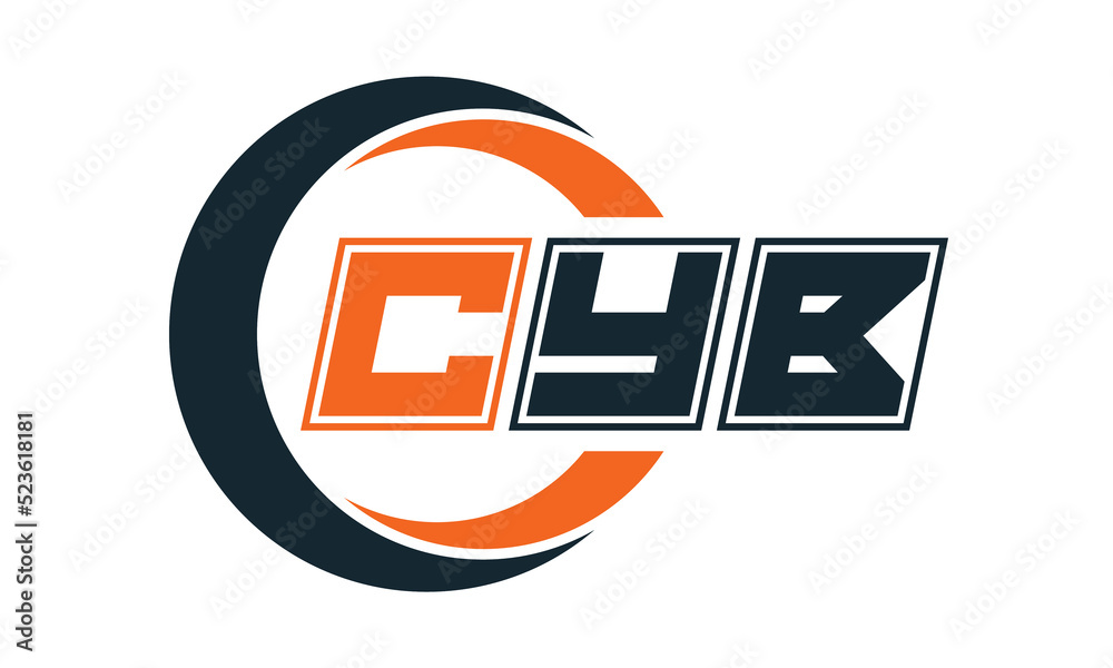 CYB three-letter circle logo design. custom font logo vector template ...