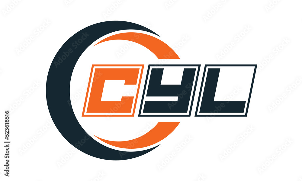 CYL three-letter circle logo design. custom font logo vector template ...