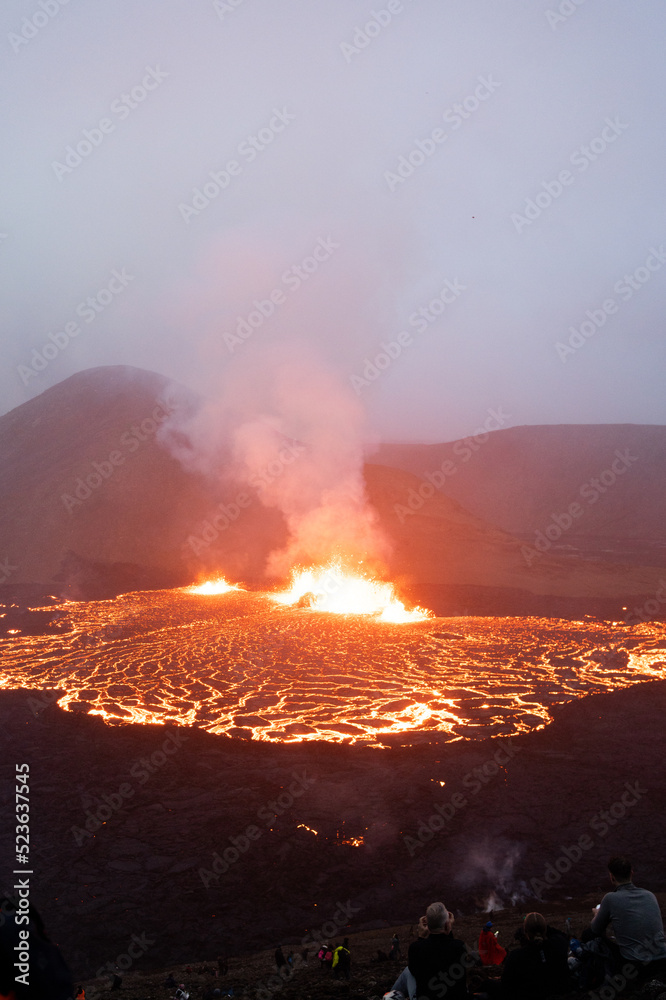 Meradalir Eruption of Fagradalsfjall Volcano in Iceland 2022 Stock ...