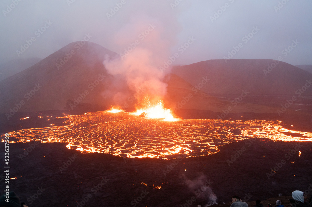Meradalir Eruption of Fagradalsfjall Volcano in Iceland 2022 Stock ...