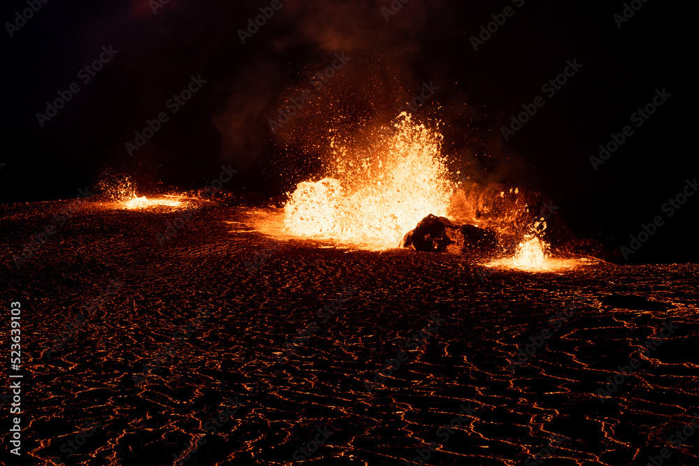 Meradalir Eruption of Fagradalsfjall Volcano in Iceland 2022 Stock ...