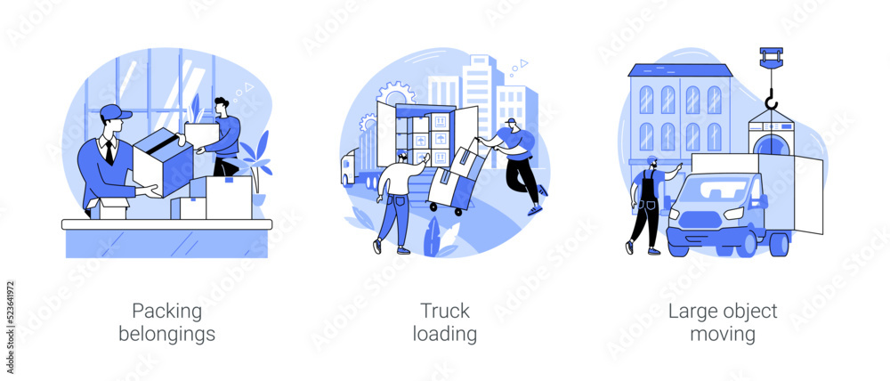 Moving company isolated cartoon vector illustrations se Stock Vector ...