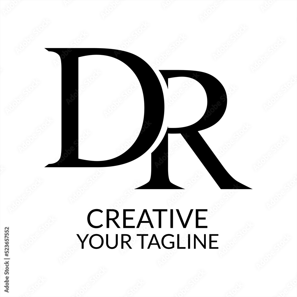 Simple Logo Design Linked DR Letter in black, brand logo, company logo ...