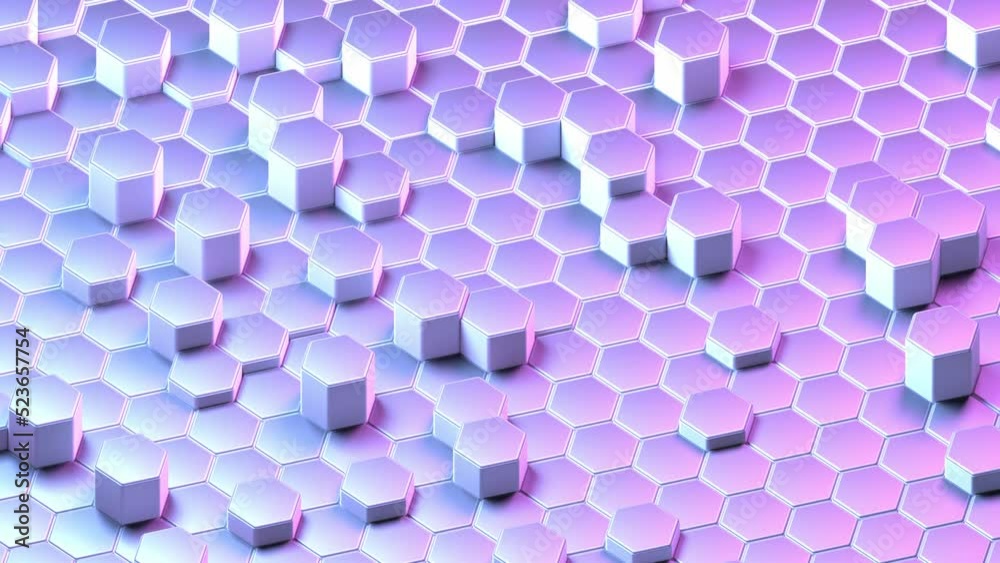 Vidéo Stock hexagonal cyberpunk technology 3d animated background, can ...