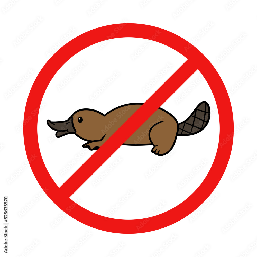 Vector No Platypus Sign on White Background Stock Vector | Adobe Stock