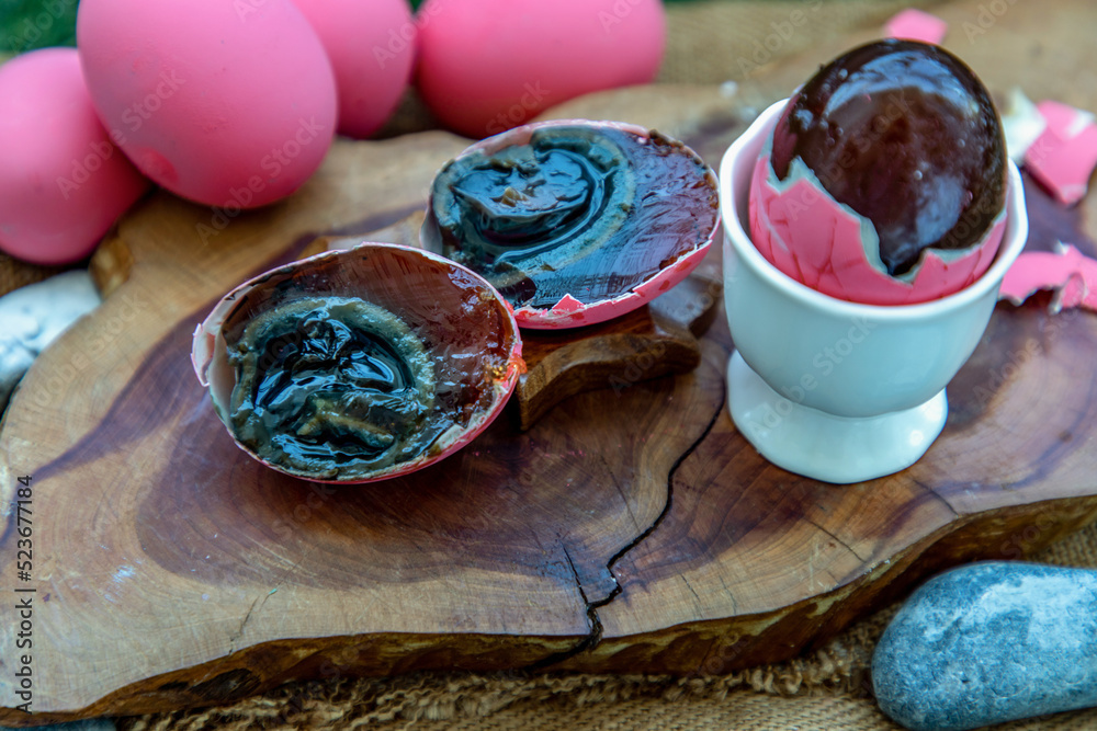 Foto de Asian Traditional Food, Pink Century eggs (Pidan Eggs) also ...