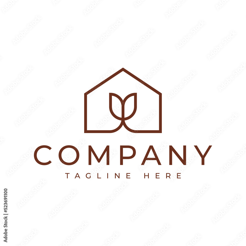 flower house logo design Stock Vector | Adobe Stock