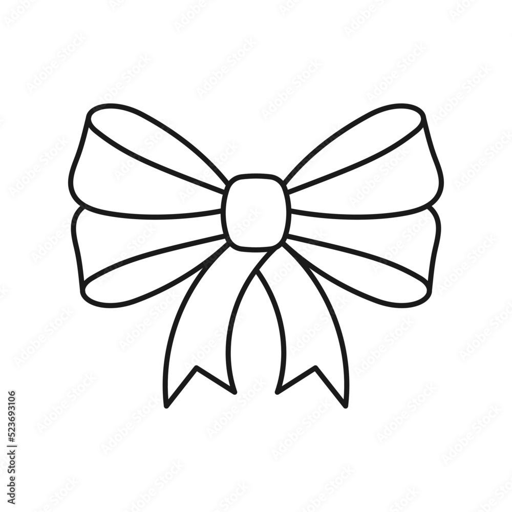 Ribbon Bow line art ribbon icon design template vector illustration ...