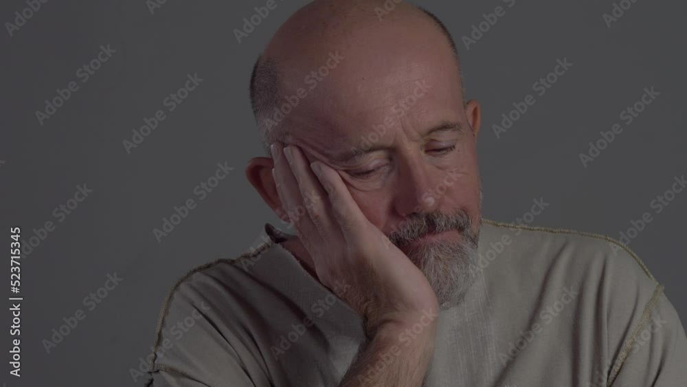 Depression sad man reflects on his life situation Stock Video | Adobe Stock
