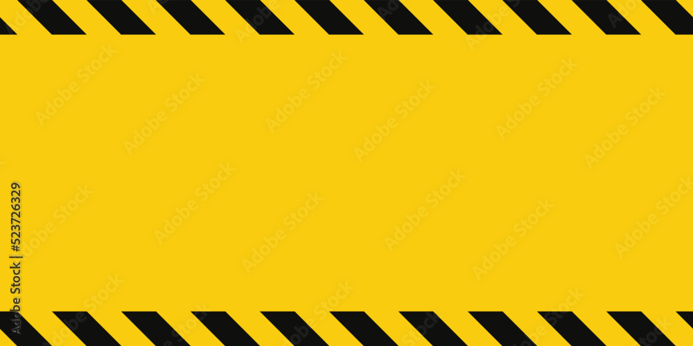 Warning seamless border with yellow and black diagonal stripes ...