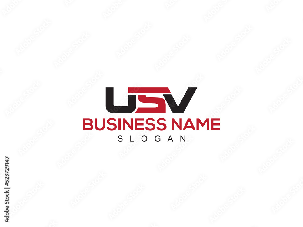 Classic USV Logo Letter, Colorful usv Logo Icon Design With Three ...