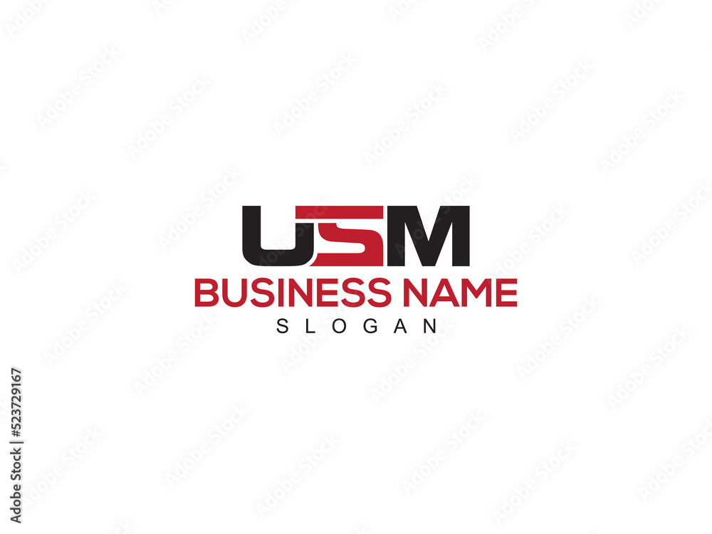 Classic USM Logo Letter, Colorful usm Logo Icon Design With Three ...