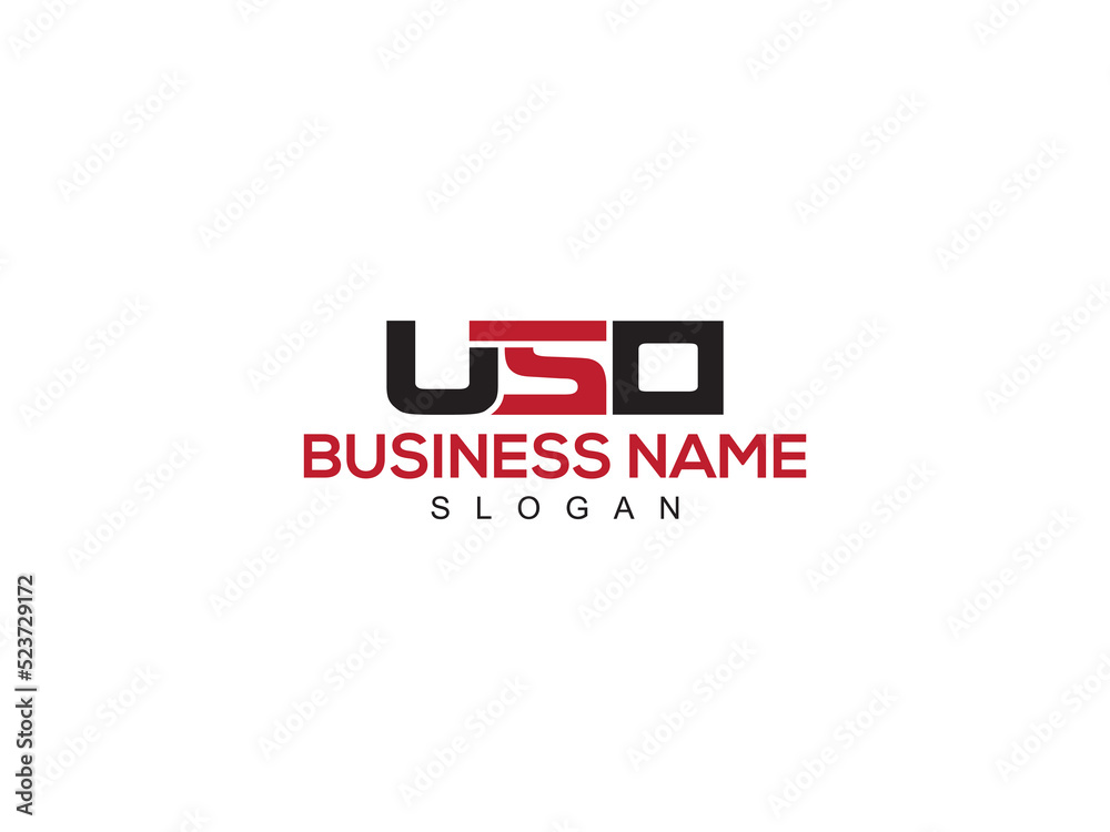 Classic USO Logo Letter, Colorful uso Logo Icon Design With Three ...