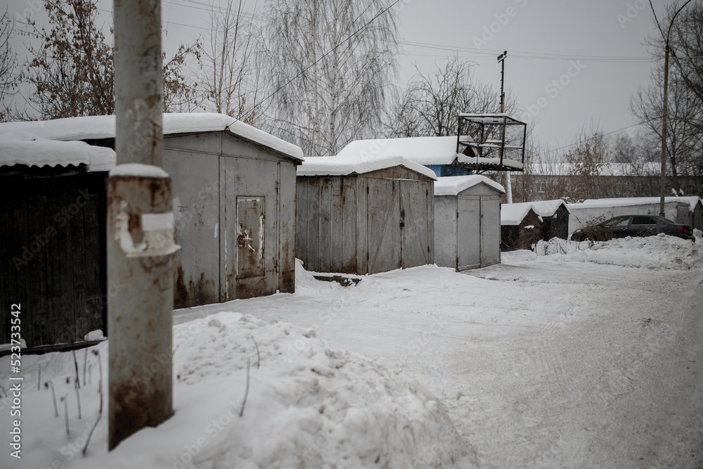 Old houses on low-rise street in old poverty Stock Photo | Adobe Stock