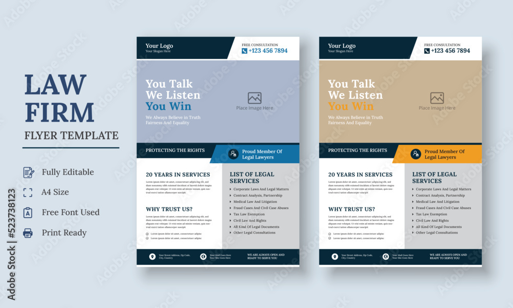 Law Firm Flyer Template, Law Firm and Legal Services Flyer, Law Firm ...