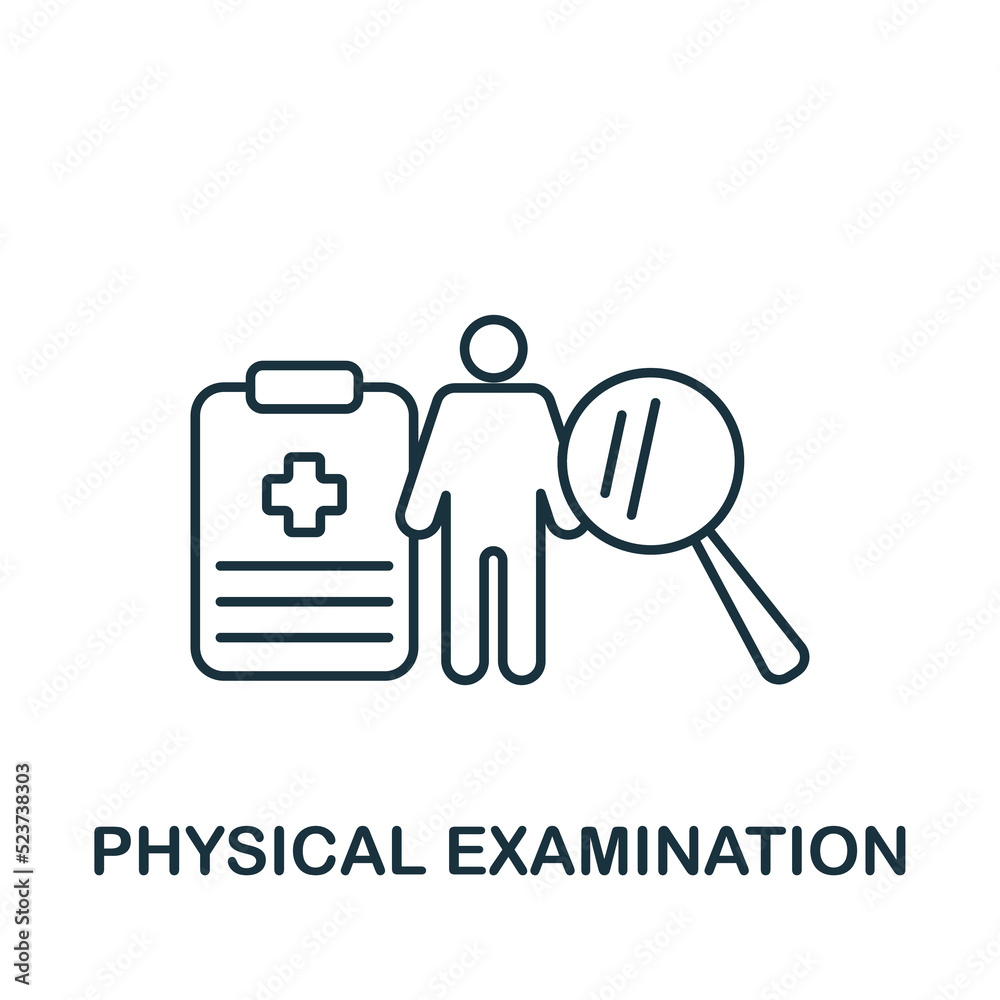 Physical Examination icon. Line simple Health Check icon for templates ...