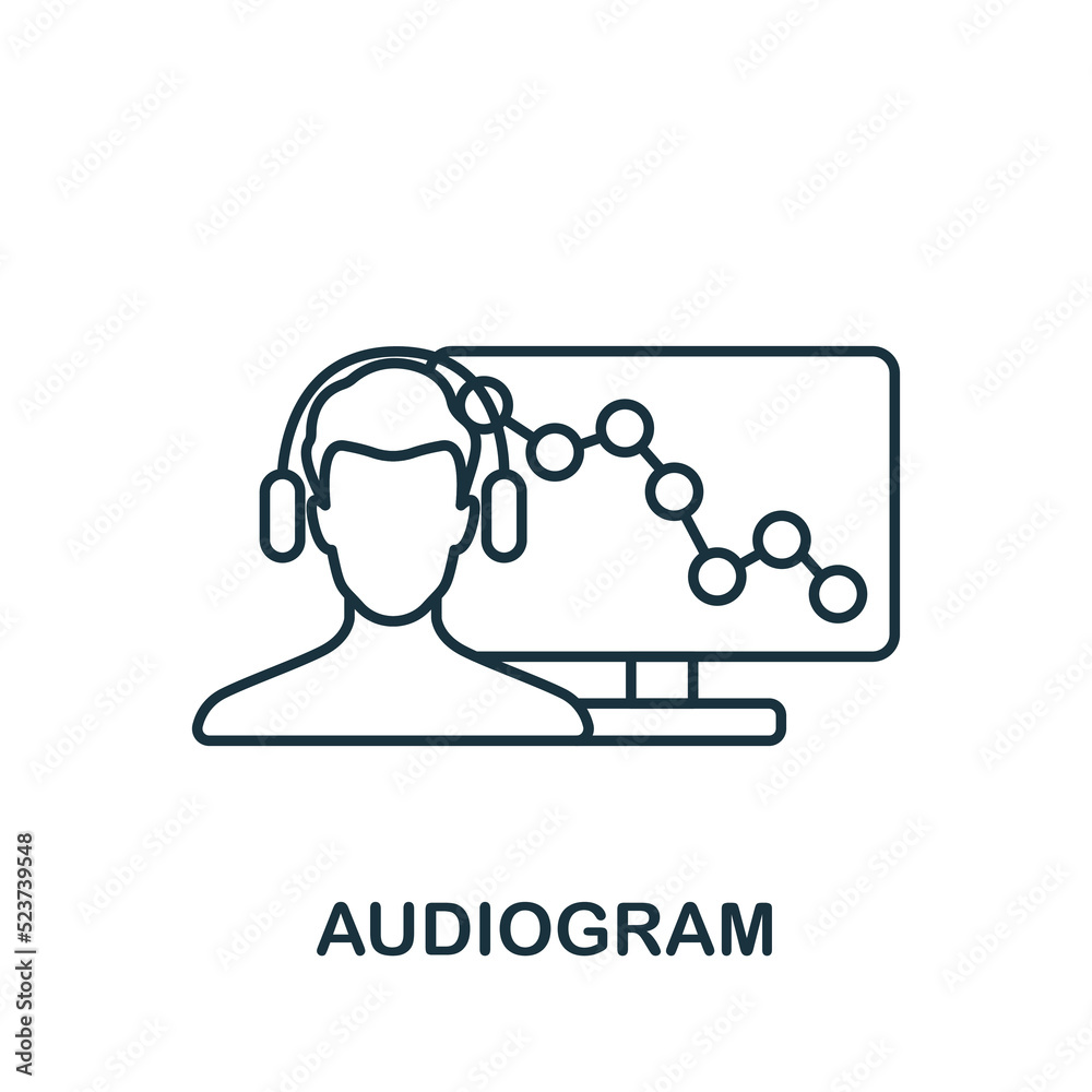 Audiogram icon. Line simple Health Check icon for templates, web design ...